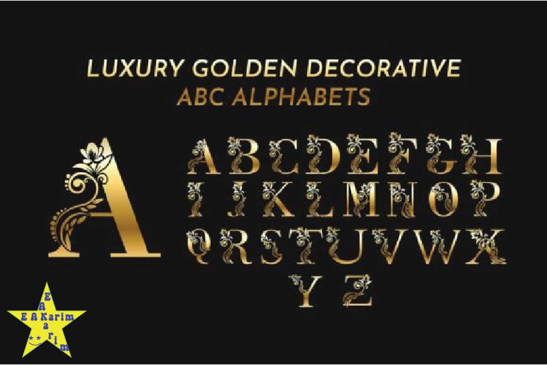 Gold Alphabet, Luxury Golden Decorative, Alphabet Svg, Letters Png ...