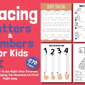 Letter and Number Tracing Workbook | 276 Tracing Pages | Kindergarten ...
