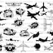 123 AIRPLANES SVG Silhouette Pack | Digital Download | Airplane Svg ...