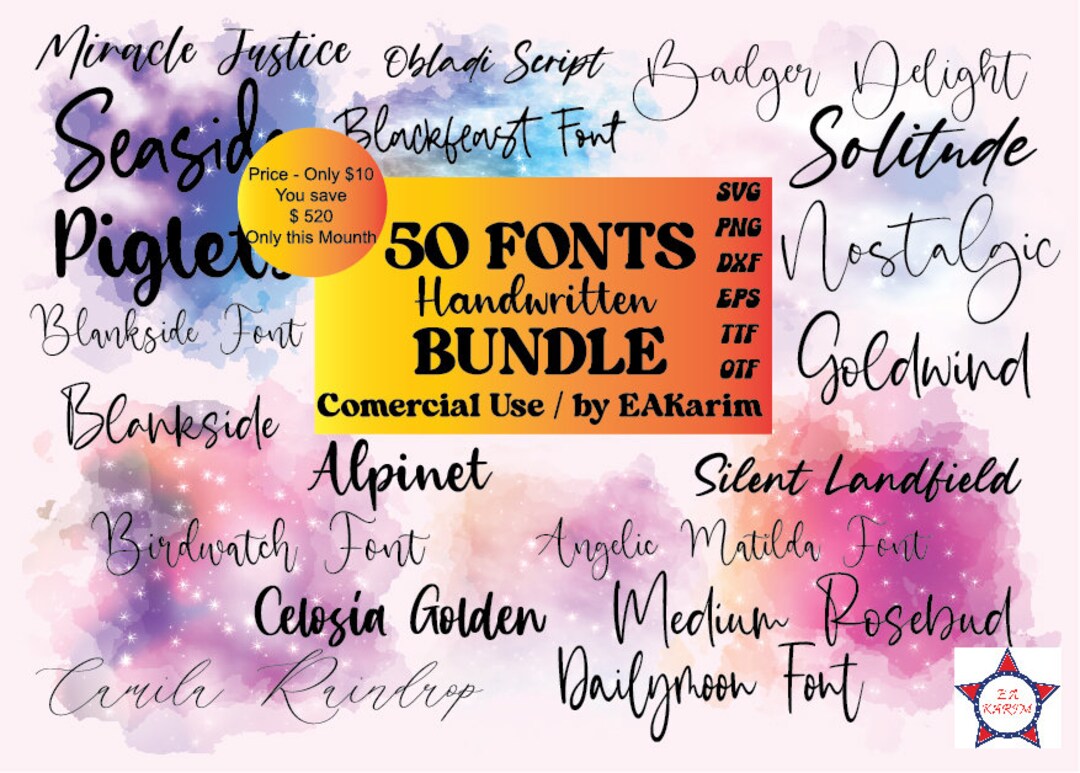 HANDWRITTEN FONTS SVG, Font Bundle, Writing Font, Modern Font ...