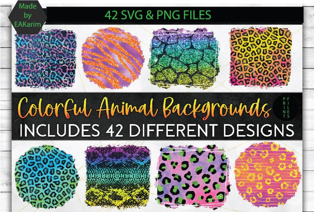 42 ANIMAL PRINT, Colorful Animal Svg, Png, Animal Spots Svg, Leopards ...