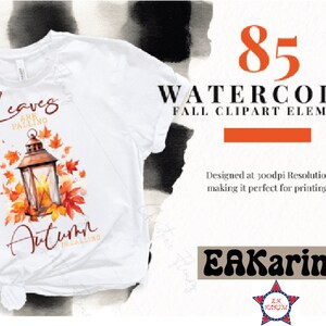 Watercolor Fall Decor Clipart - Autumn Watercolor in PNG Format Instant ...