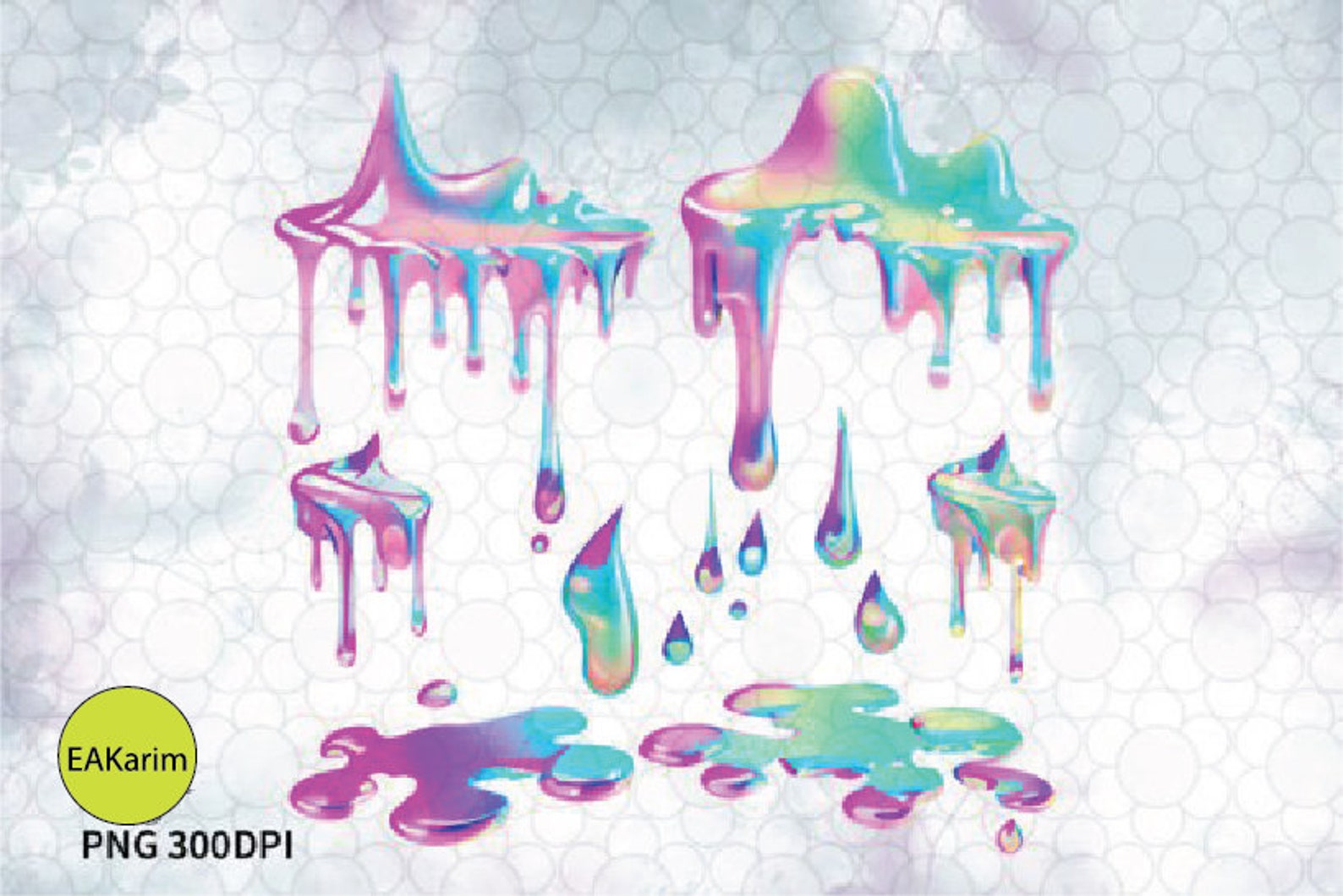 Dripping Watercolor Drips Clipart, Digital Graphics for Commercial Use ...