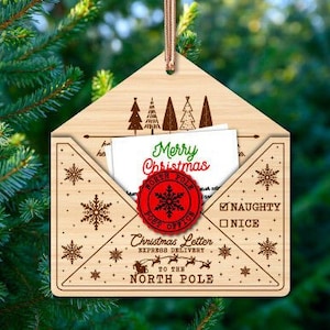 Letter to Santa Envelope SVG Bundle, Lasercut Dear Santa Decor, Santa ...