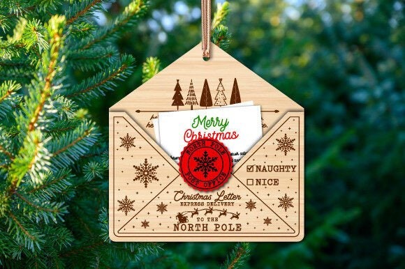 Letter to Santa Envelope SVG Bundle, Lasercut Dear Santa Decor, Santa ...