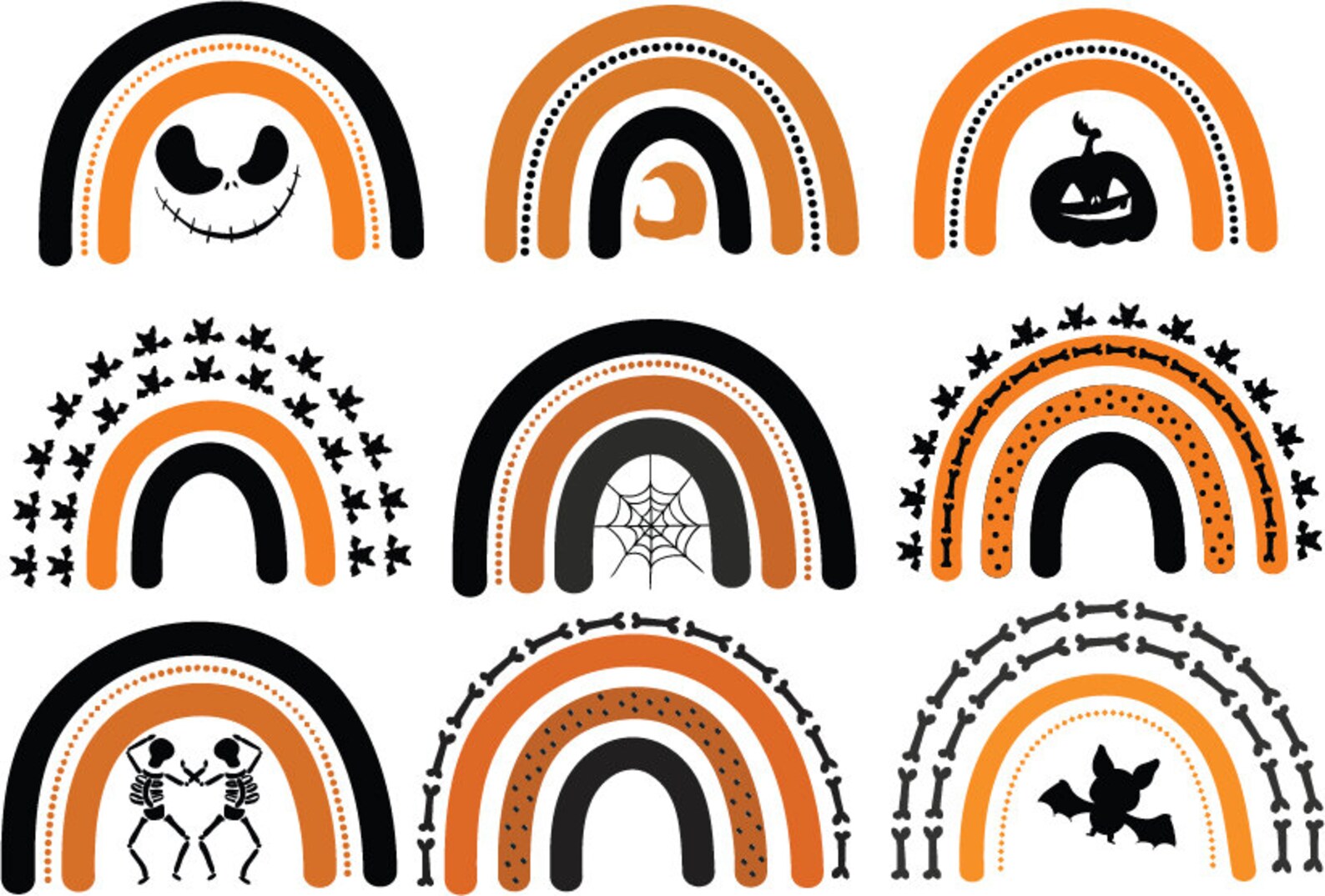 Halloween Rainbow SVG Bundle - 20 Rainbows Svg Cut File | Scarry ...