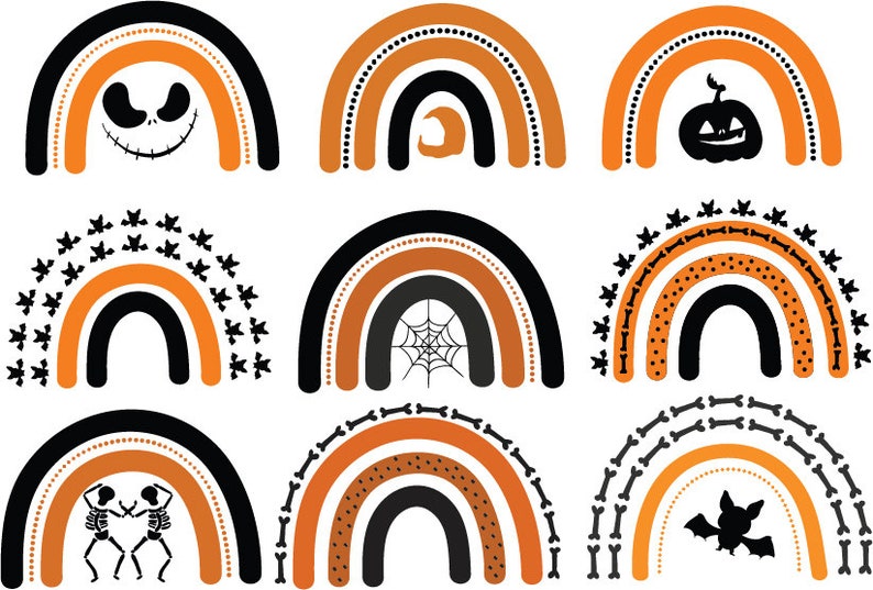 Halloween Rainbow SVG Bundle 20 Rainbows Svg Cut File - Etsy