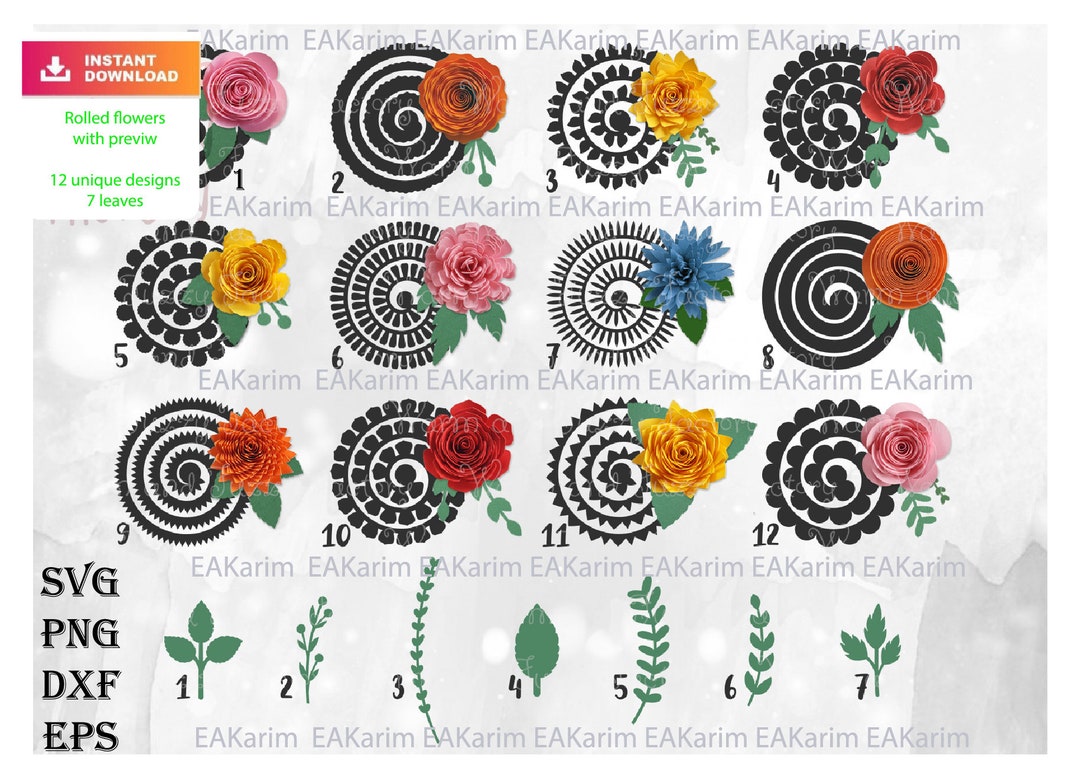 ROLLED FLOWER SVG With Preview!!!,paper Flower Svg Cut File for Cricut ...