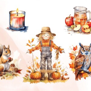 Watercolor Autumn Clipart, PNG Watercolor Autumn Illustration, Autumn ...
