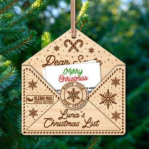 Letter to Santa Envelope SVG Bundle, Lasercut Dear Santa Decor, Santa ...