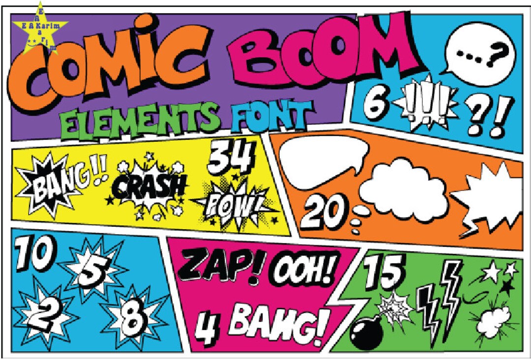 Comic Style Action Bubbles, Comic Cartoon Style, Birthday Bundle, Comic ...