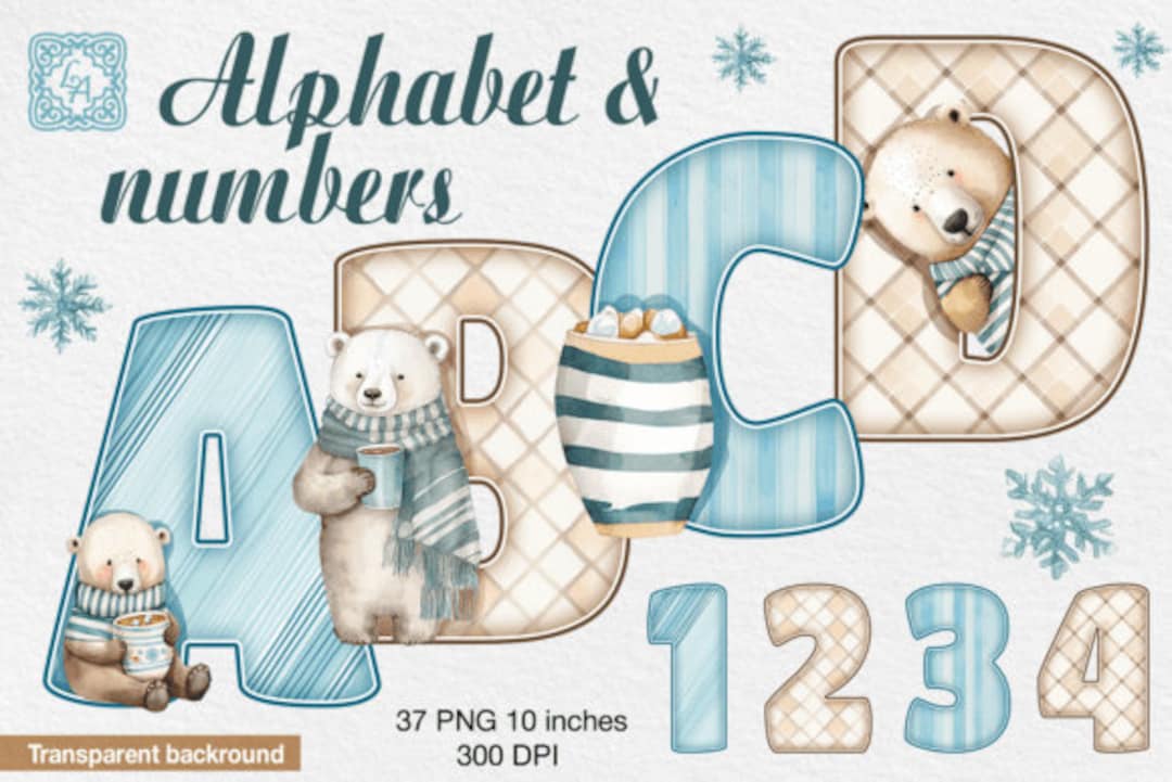 Bears Alphabet, Bear Letters Png, Alphabet Png, Instant Download for ...
