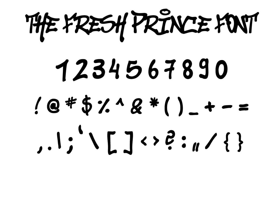 FRESH PRINCE FONT Svg Png Fresh Prince Alphabet Fresh Prince | Etsy