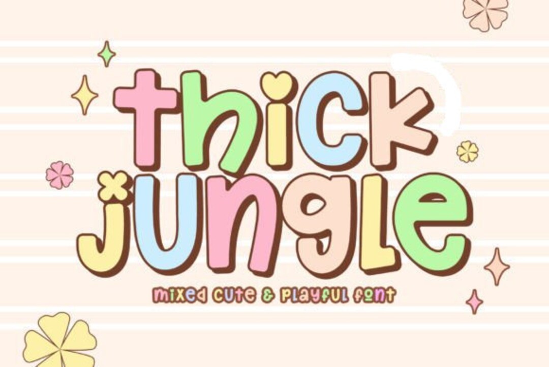 Thick Jungle Font - Wild Jungle SVG - Cricut Silhouette Font - Nature ...