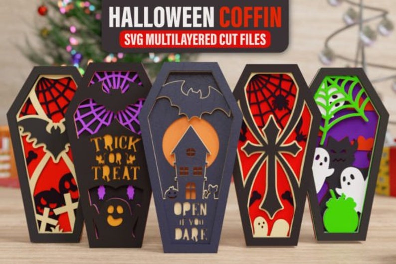 Halloween Coffins Svg Bundle, Pumpkin Coffin Svg, Black Cat Coffin ...