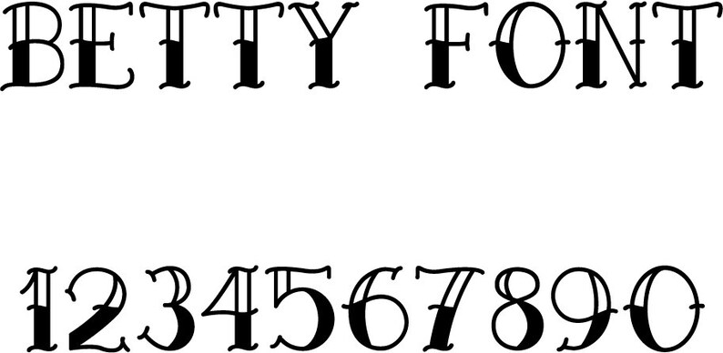 BETTY FONT SVG Png Betty Alphabet Betty Letters and Numbers - Etsy
