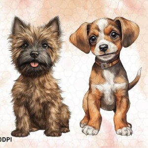 BABY DOGS WATERCOLOR, Puppies Clipart Png, Baby Dogs Clip Art for ...