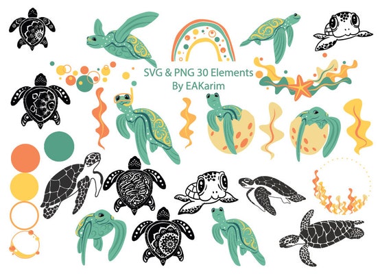 TURTLE SVG Sea Turtle Svg Cricut Turtle Svg Bundle Sea - Etsy