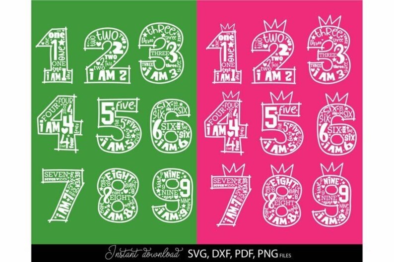 Birthday Svg Bundle, Birthday Numbers Svg, Png Dxf, Birthday Party ...