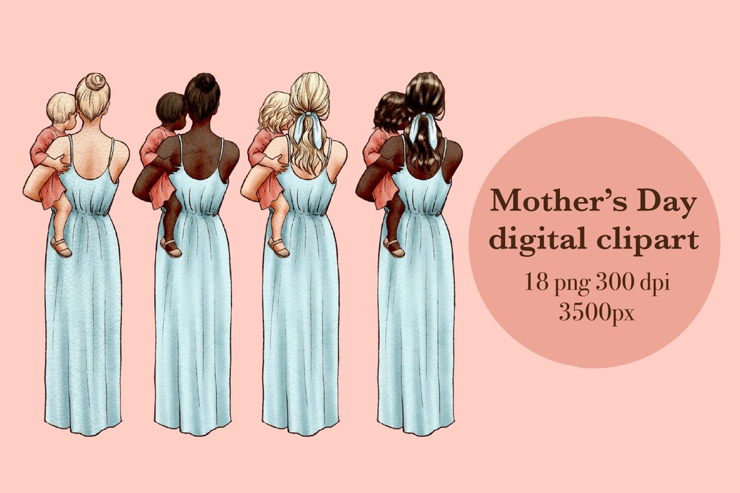 Watercolor Mother's Day Clipart | Painted Mother and Child Clipart ...