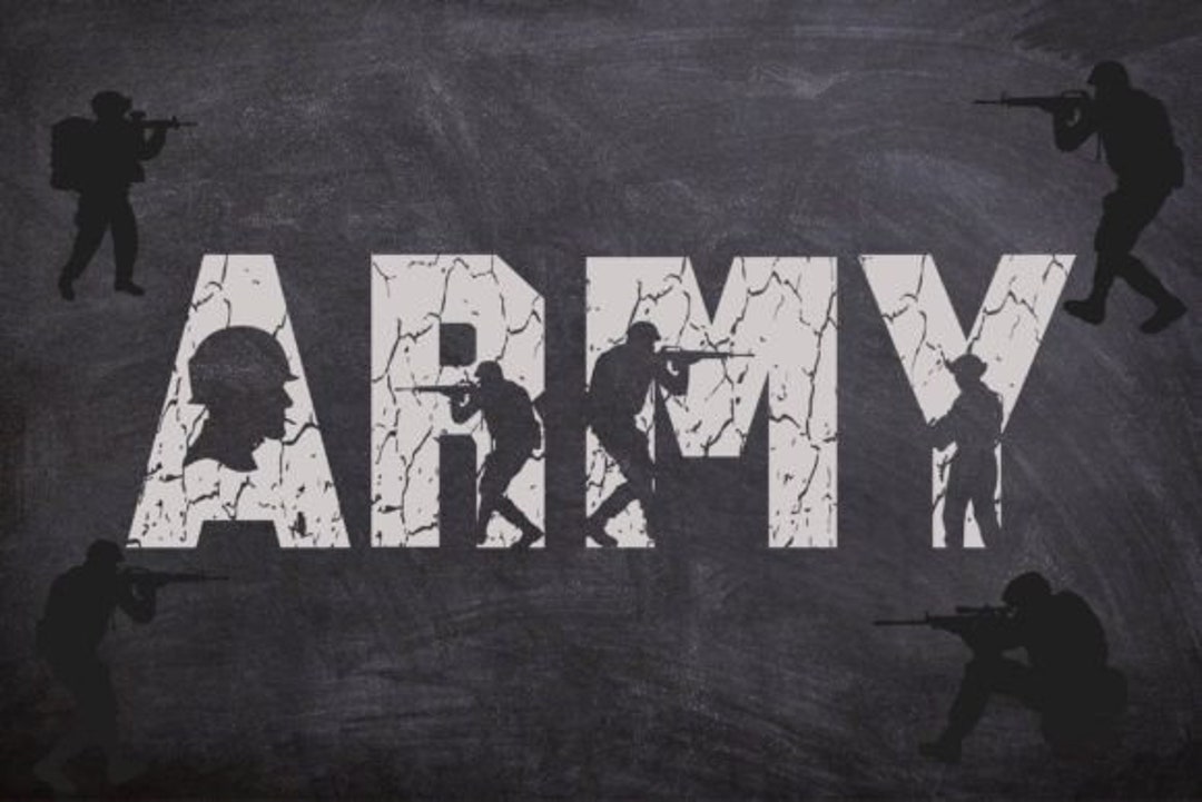 ARMY FONT SVG, Army Alphabet, Army Letters and Numbers Svg for Cricut ...