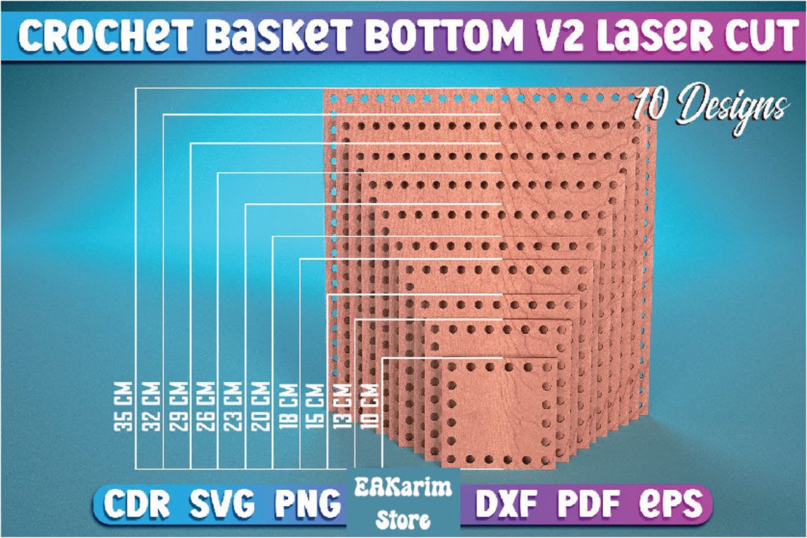 CROCHET BASKET BOTTOM Laser Cut, Svg, Cdr, Png, Dxf, Eps Files, Bottoms ...