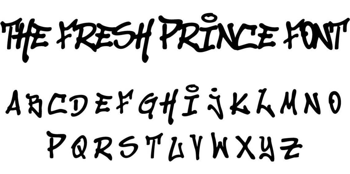 FRESH PRINCE FONT Svg Png Fresh Prince Alphabet Fresh Prince | Etsy