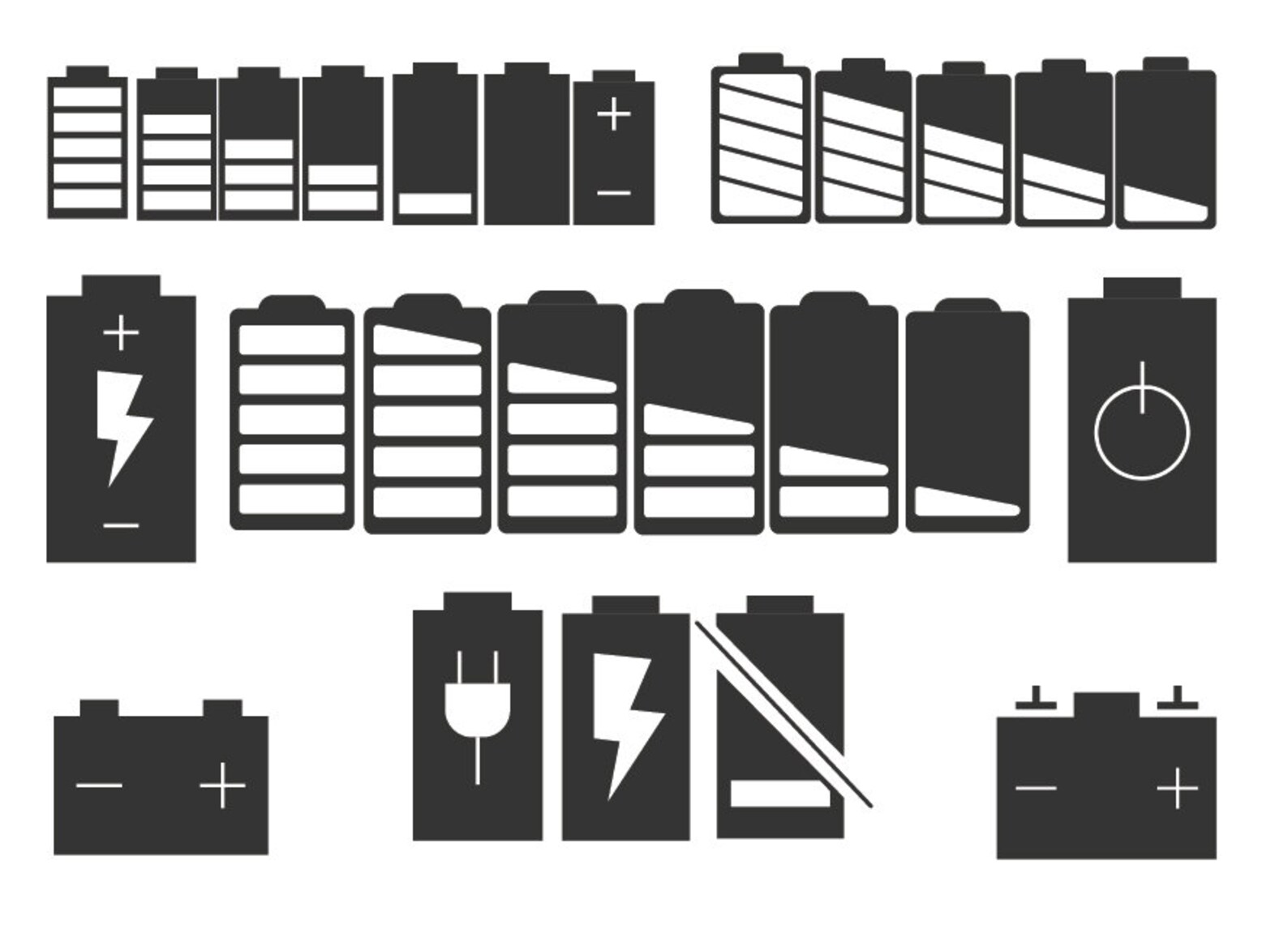 ICONOS DE BATERÍA SVG PNG DXF Eps Ai BundleLow Battery - Etsy España