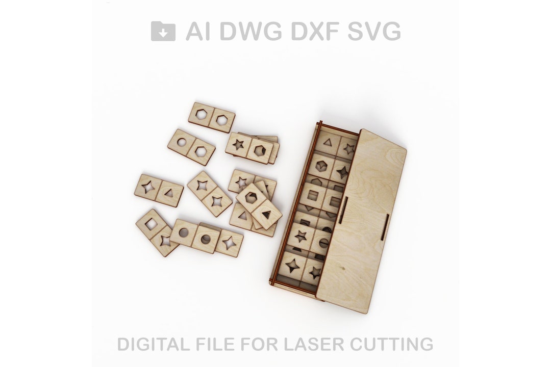Laser Cut Domino Box Set Game Plans SVG Download, Dominoes Svg ...