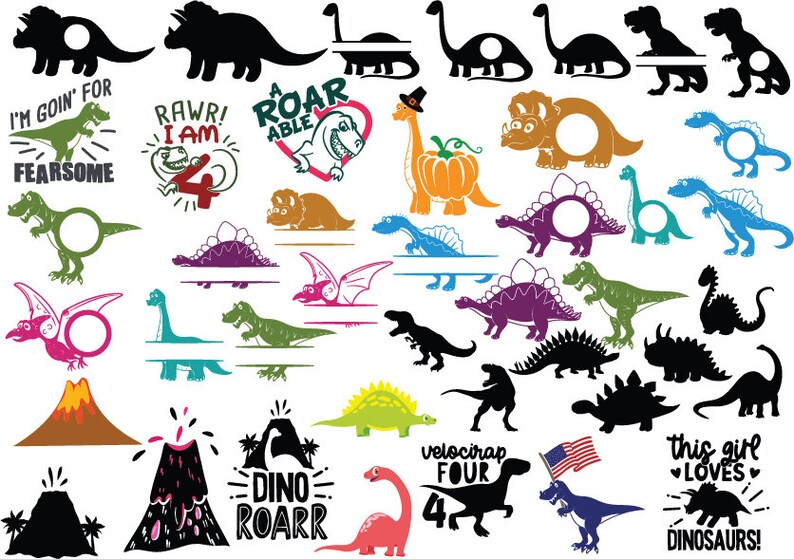 135 Dinosaur SVG Cut Files, Dino Clipart (digital Download) - Etsy