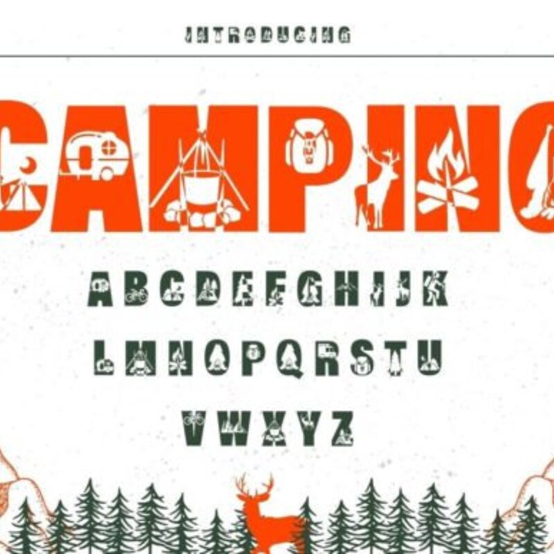 Camping Alphabet - Etsy