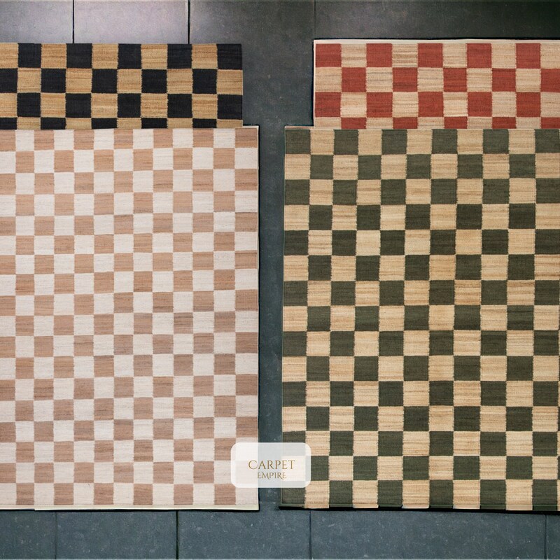 Checkered Rug - Etsy
