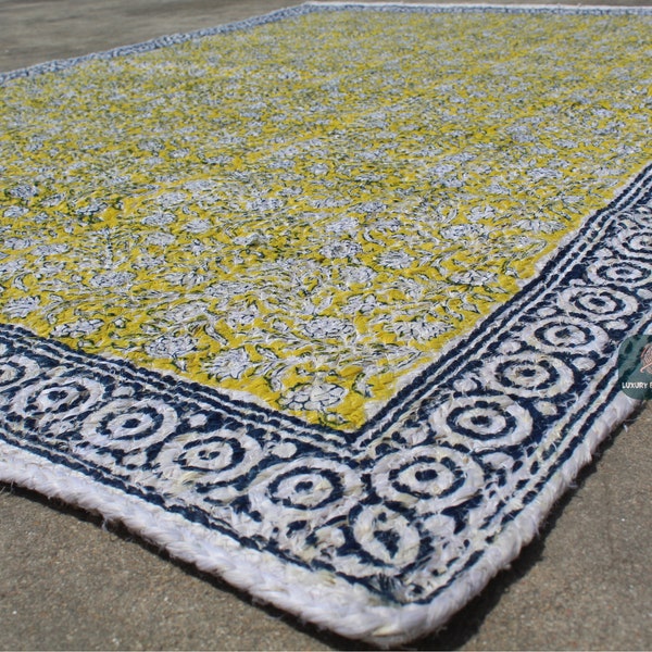 Jute Floral Rug - Etsy
