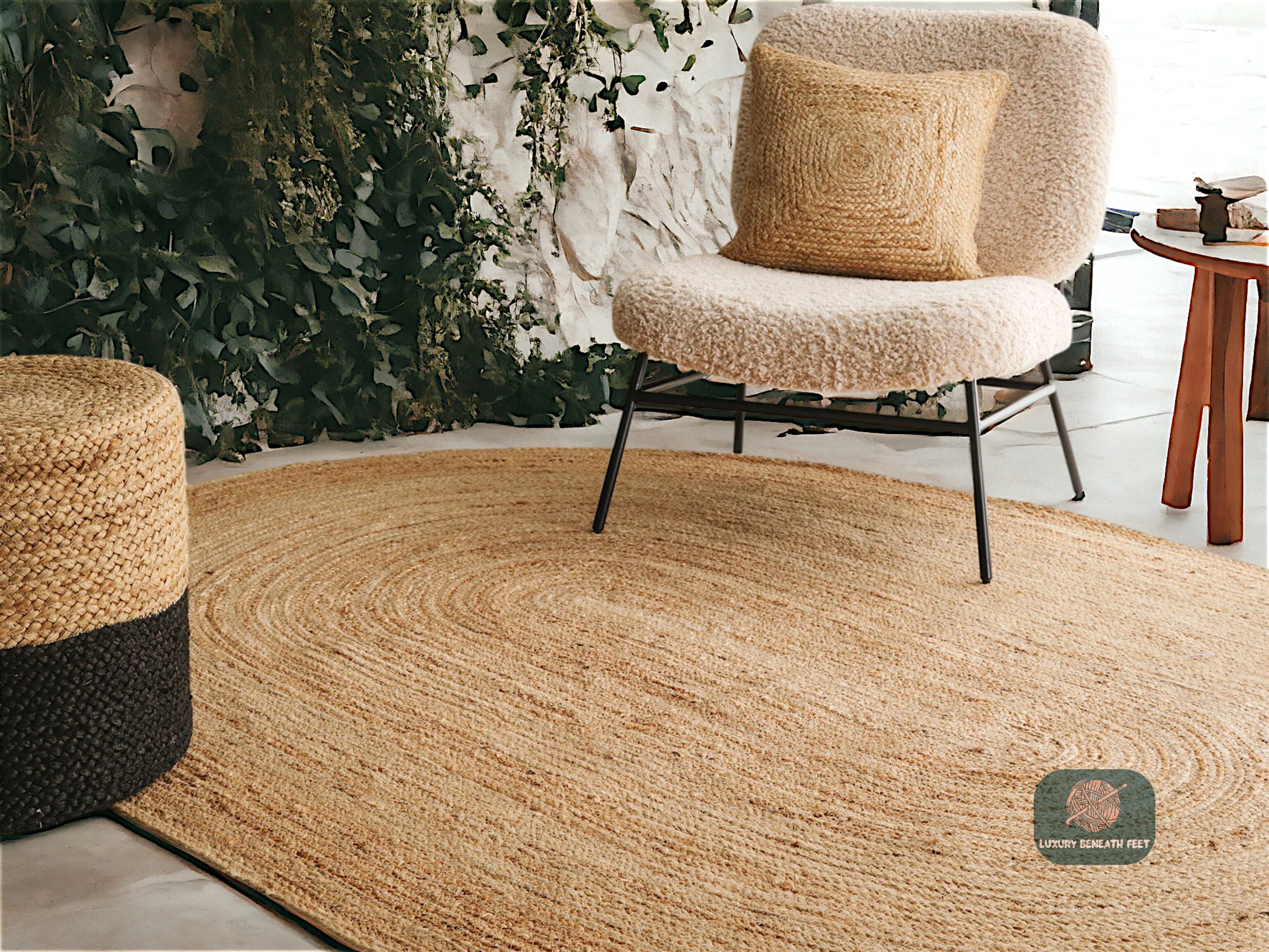 Natural Oval Jute Rug, Natural Fiber Area Rug for Dining Table , Living ...