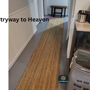 Natural Jute Runner, Hallway/bedside Custom Size Runner, Handwoven ...