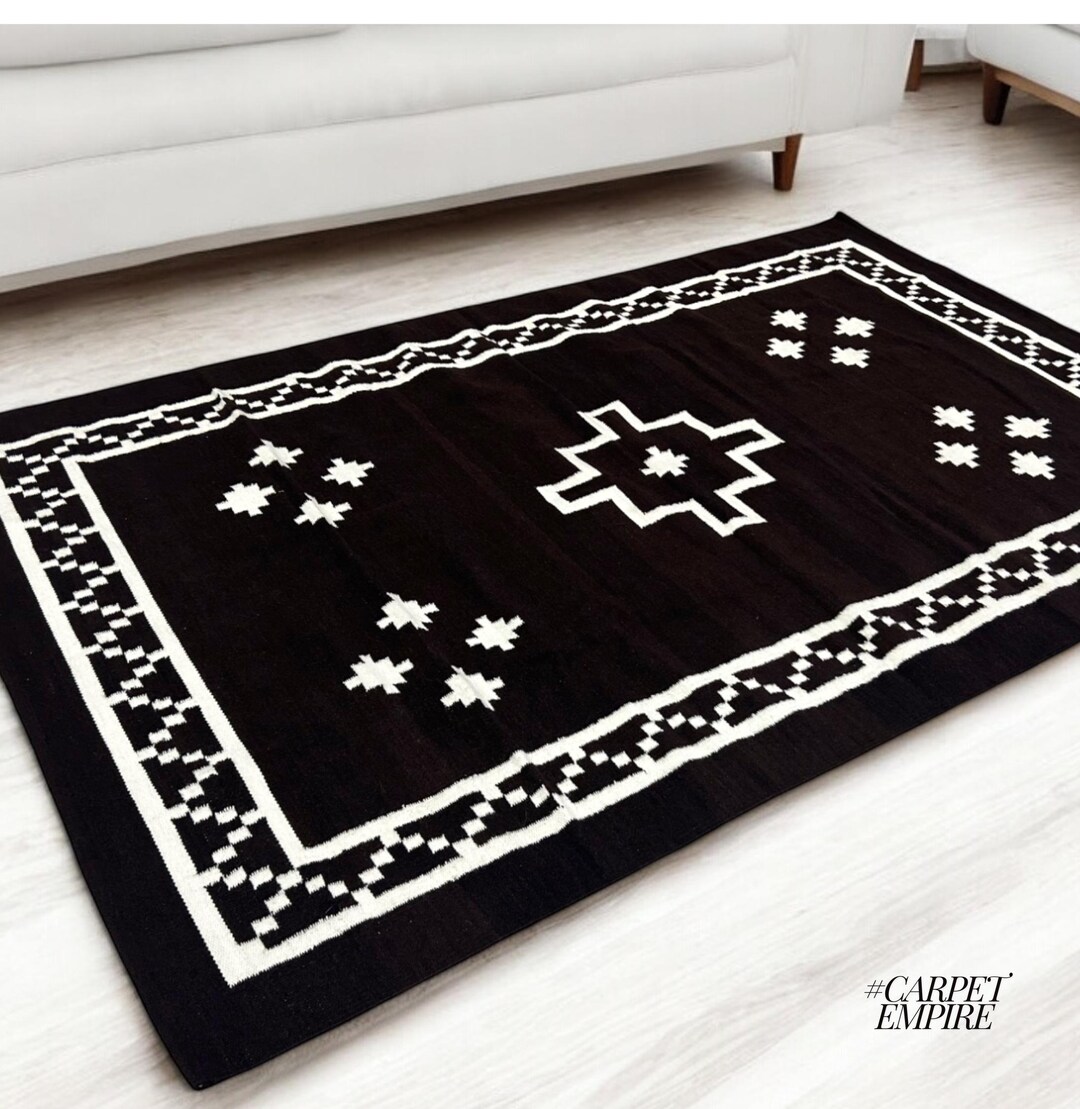 Handmade Dark Brown Wool Modern Rug Natural Fiber Scandinavian Rug ...