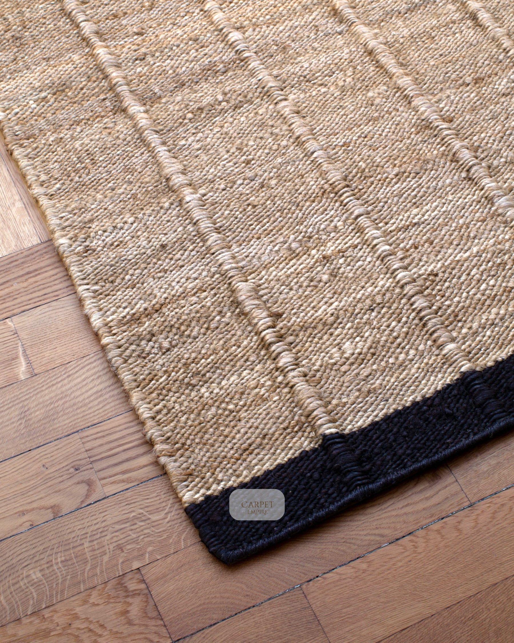 Beige Jute Runner Rug , Black Border & Beige Base , Staircase Runner ...