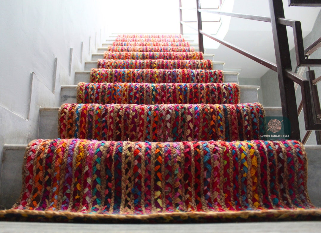 Colorful Boho Runner, Cotton Jute Multicolor Runner, Stairway/hallway ...