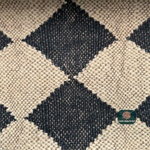Black Beige Jute Runner Rug | Modern Geometric Style Staircase Runner ...