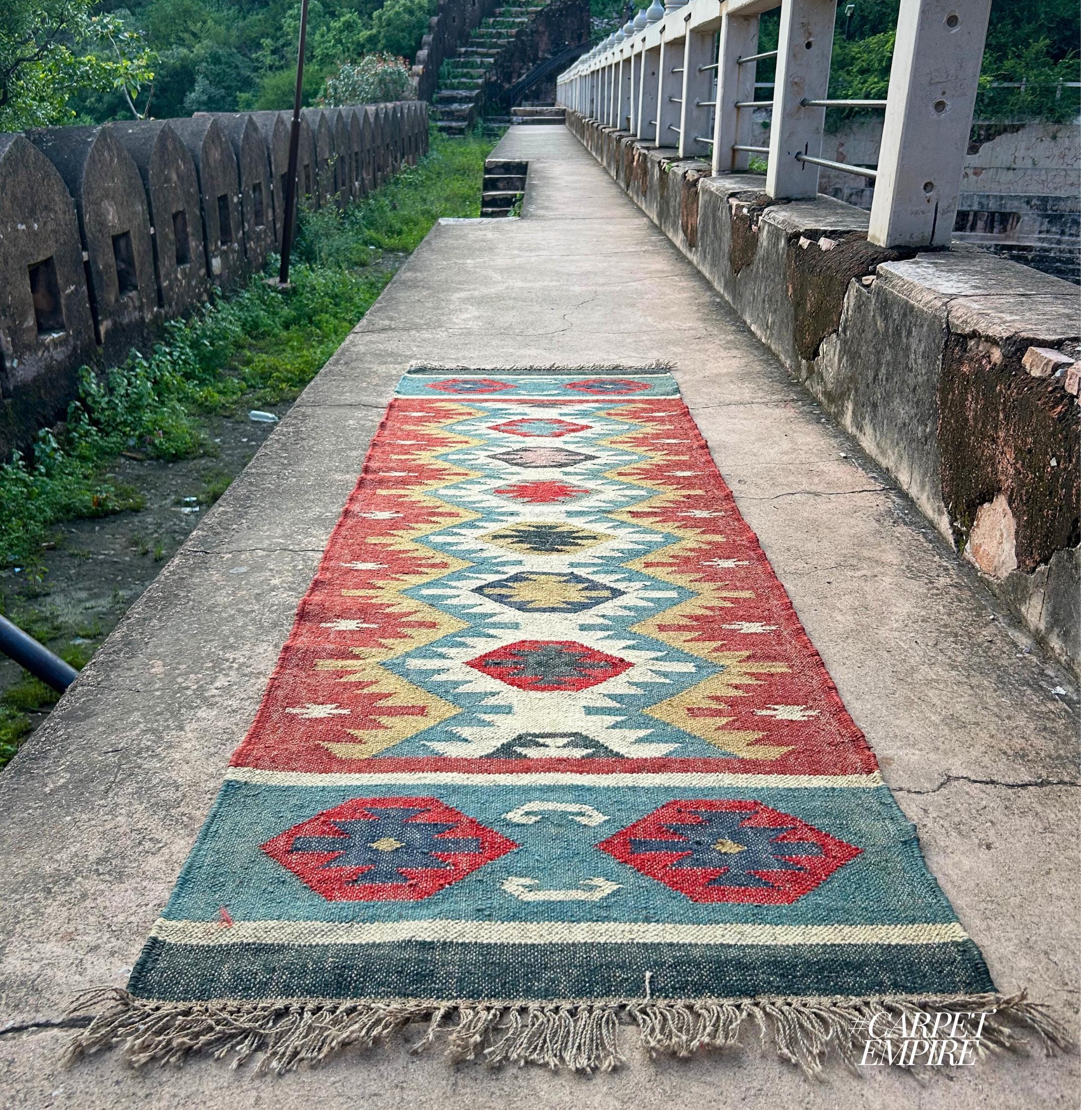 Royal Jaipur Kilim Stair/hallway Runner Vintage Aztec Motif Style ...