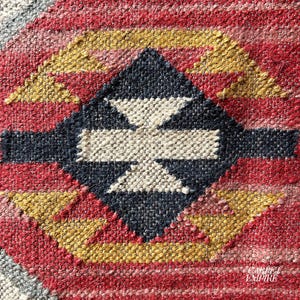 Red Peruvian Rug - Handmade Vintage Kilim Motif Runner - Indian ...
