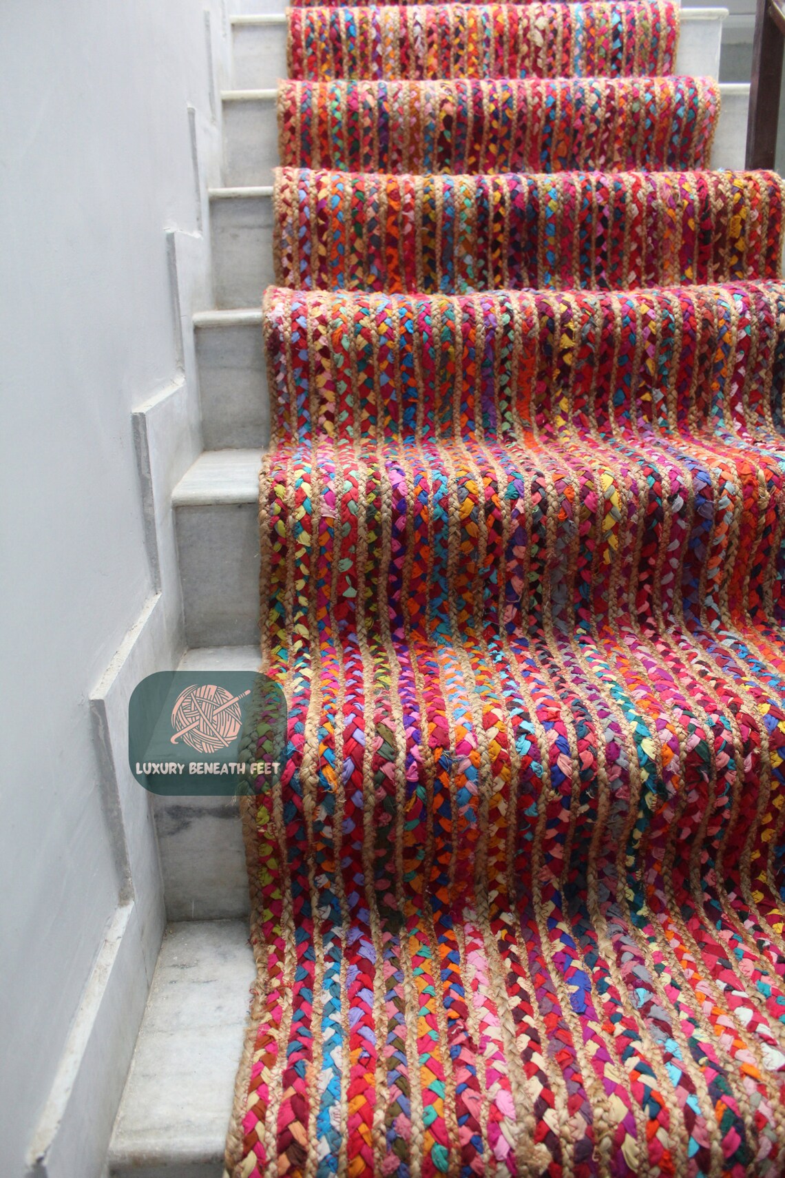 Colorful Boho Runner, Cotton Jute Multicolor Runner, Stairway/hallway ...