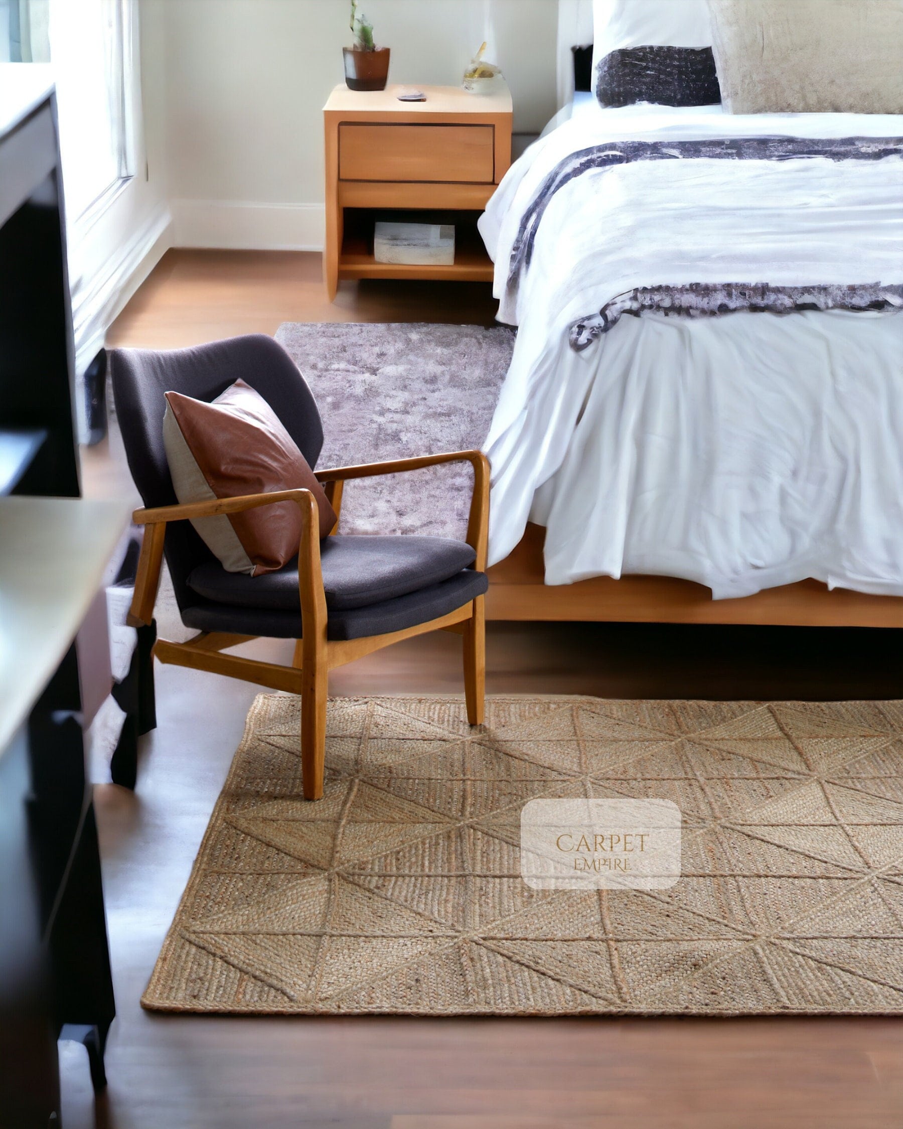 High Traffic Diamond Jute Rug, Contemporary Design, Jute Area Rug for ...