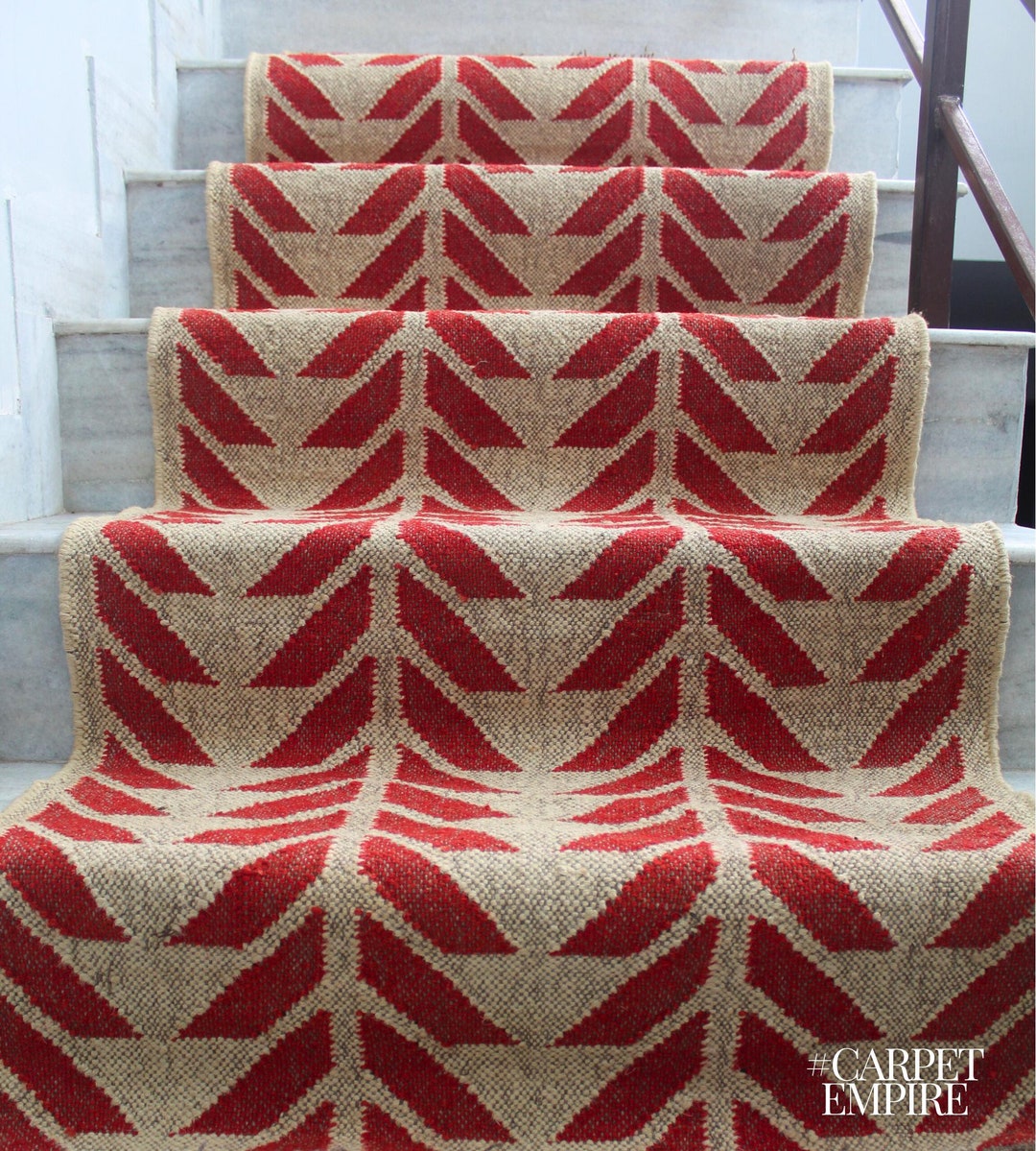 Red Handwoven Kilim Runner Handmade Kilim Dhurrie Rug, Motifs, Jaipur ...