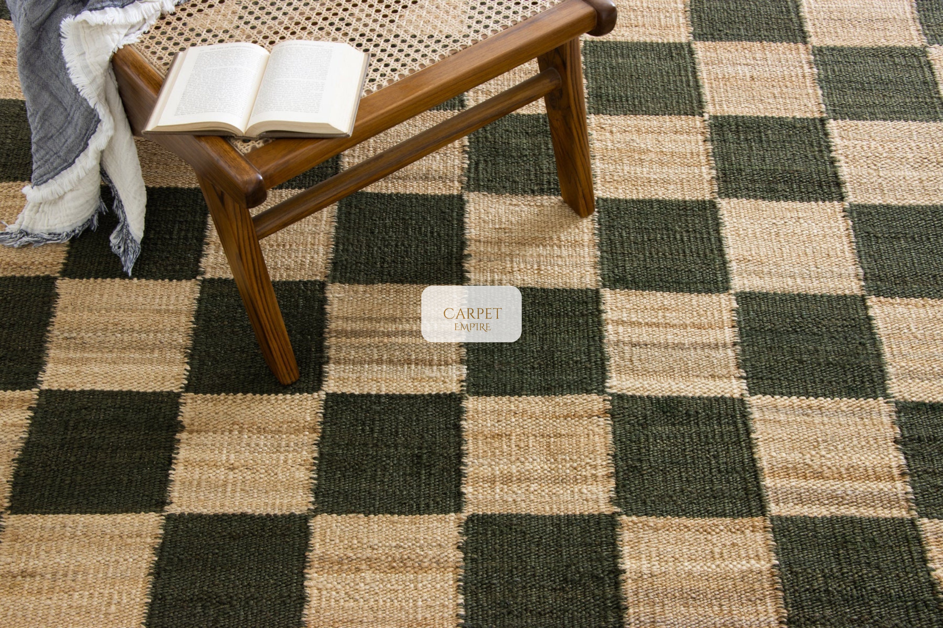 Jute Check Rug, Braided Checkered Rug , Rugs for Living Room ...