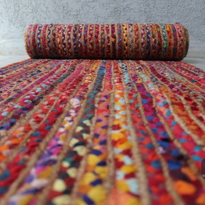Colorful Boho Runner, Cotton Jute Multicolor Runner, Stairway/hallway ...