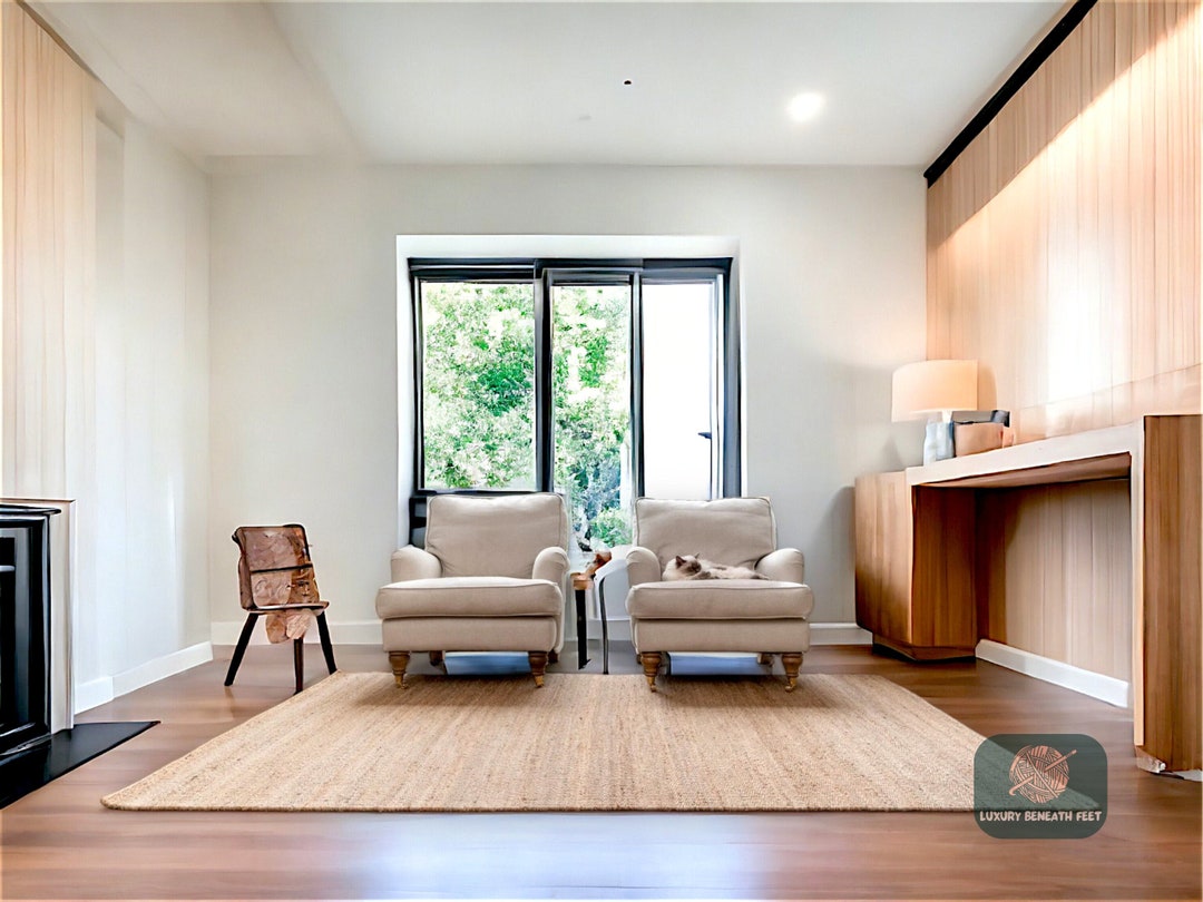 Braided Jute Rug, Natural Jute Rug, Beige Base, Made With 100% Natural ...