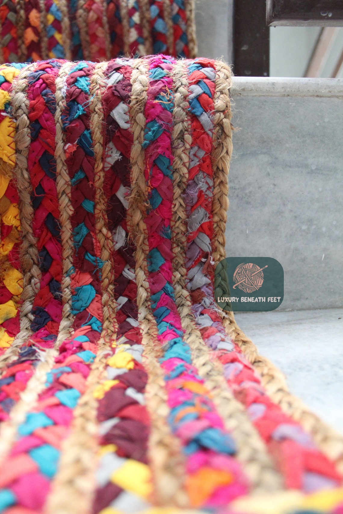 Colorful Boho Runner, Cotton Jute Multicolor Runner, Stairway/hallway ...