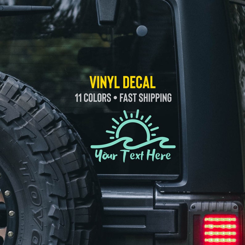 Personalizable Sun Wave Vinyl Decal Upgrade Your Car With - Etsy