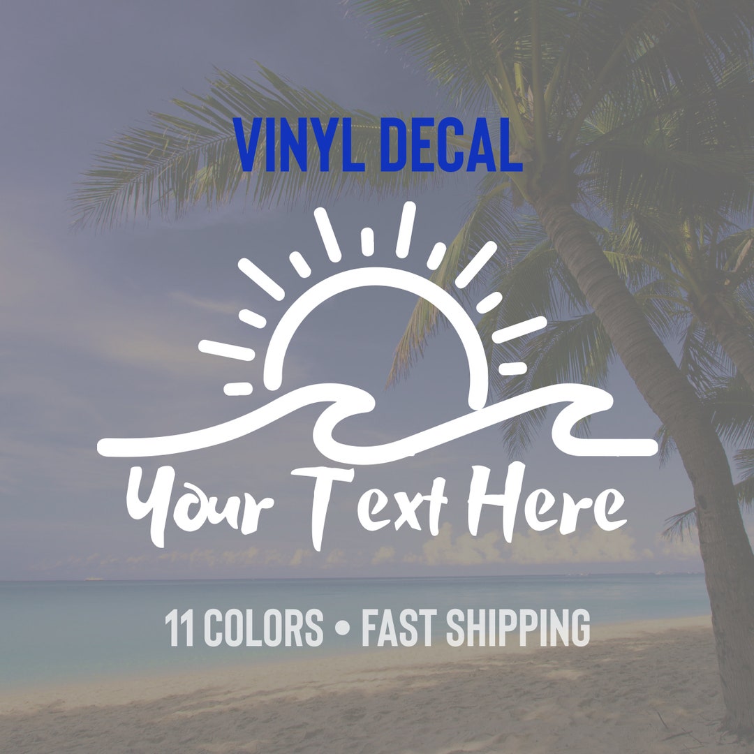 Personalizable Sun Wave Vinyl Decal Upgrade Your Car With Beach-themed ...